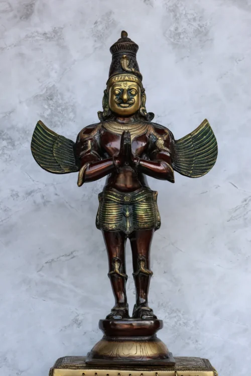 21″ Garudan (Divine Mount of Vishnu) | Handcrafted Brass | Brown Finish ...